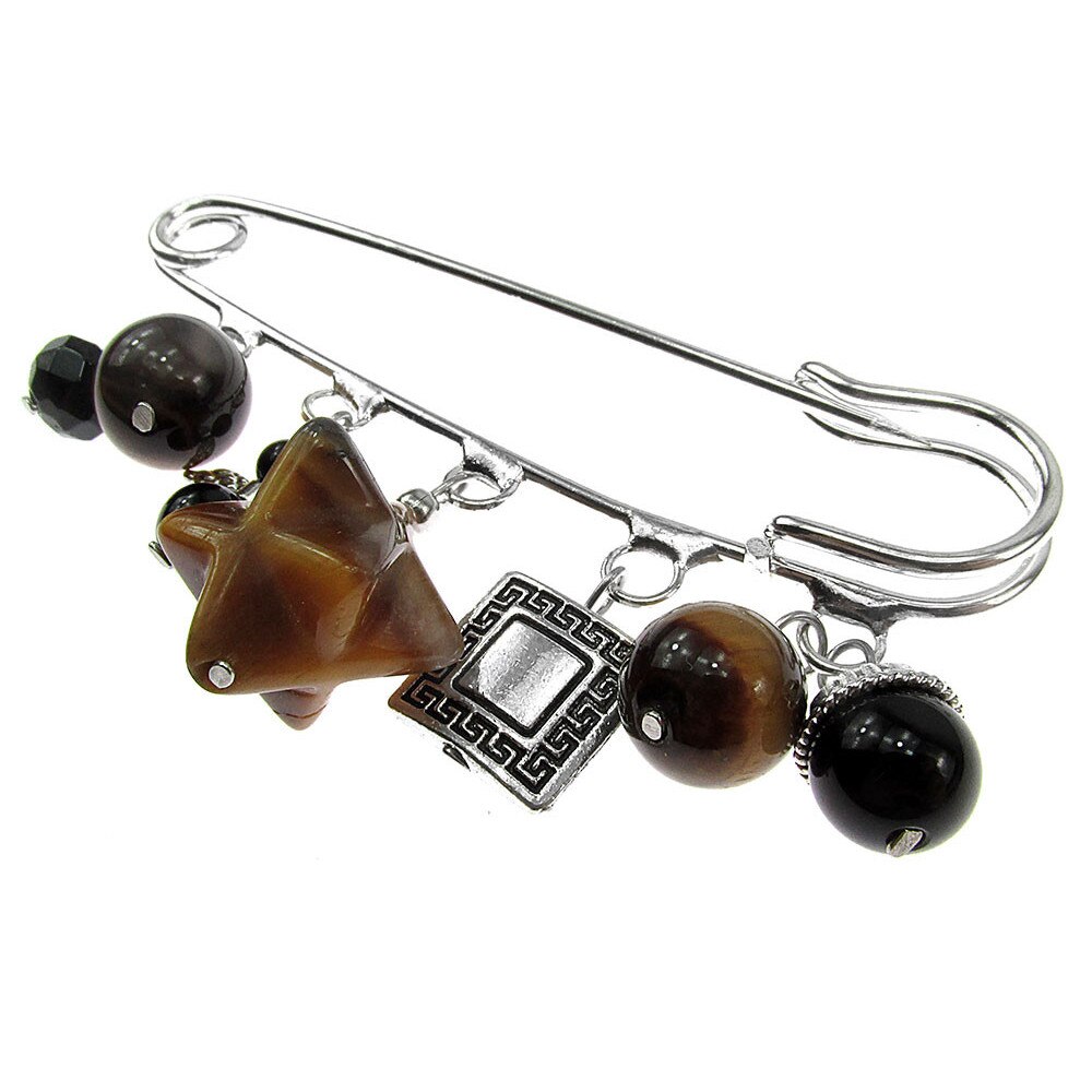 Brosa ac de siguranta supradimensionat mercaba ochi de tigru si onix ...