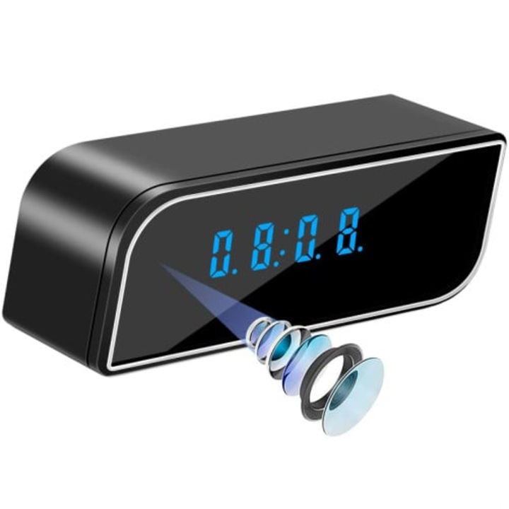 Ceas Spion cu Camera WiFi iUni IP99, Full HD, 150 grade, Night Vision ...