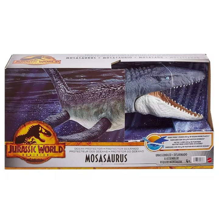 Figurina interactiva Mattel, Jurassic World, Dinossaur Mosasaurus ...