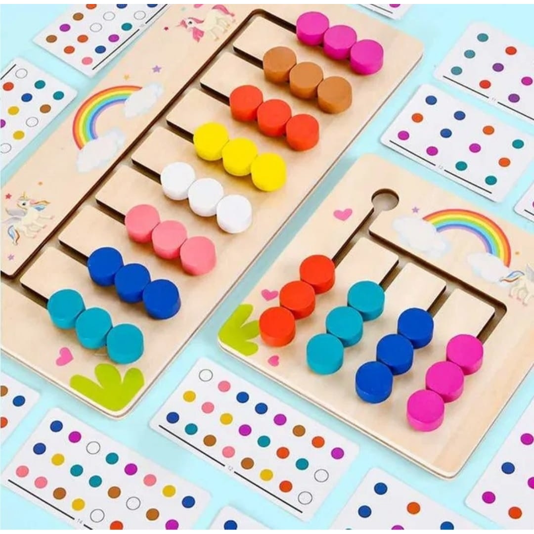 Joc de Logica, Opt in linie - Labirint, asociere Culori, Montessori ...