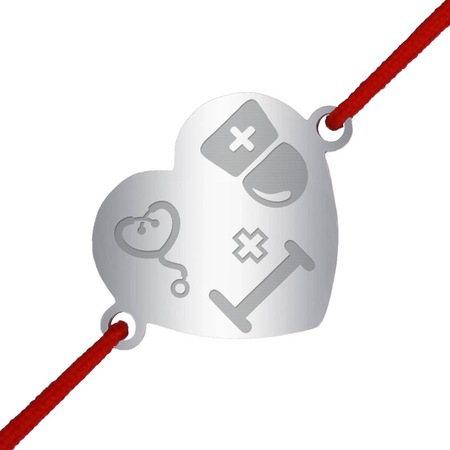 Martisor Bratara Inox Inima Argintie Simboluri Medicale - eMAG.ro