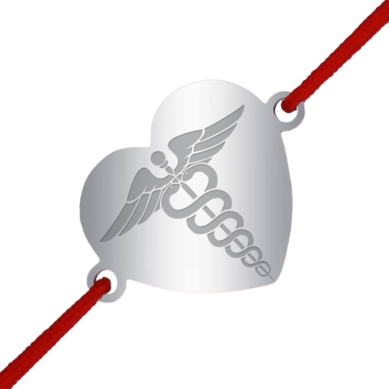 Martisor Bratara Inox Inima Argintie Simbol Medicina - eMAG.ro