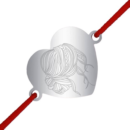 Martisor Bratara Inox Inima Argintie Doamna cu Coc - eMAG.ro