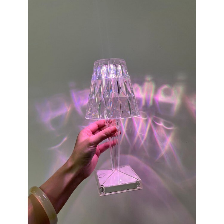 LED кристална лампа с USB зареждане, RGB, SW-D-RGB, кристален цвят ...