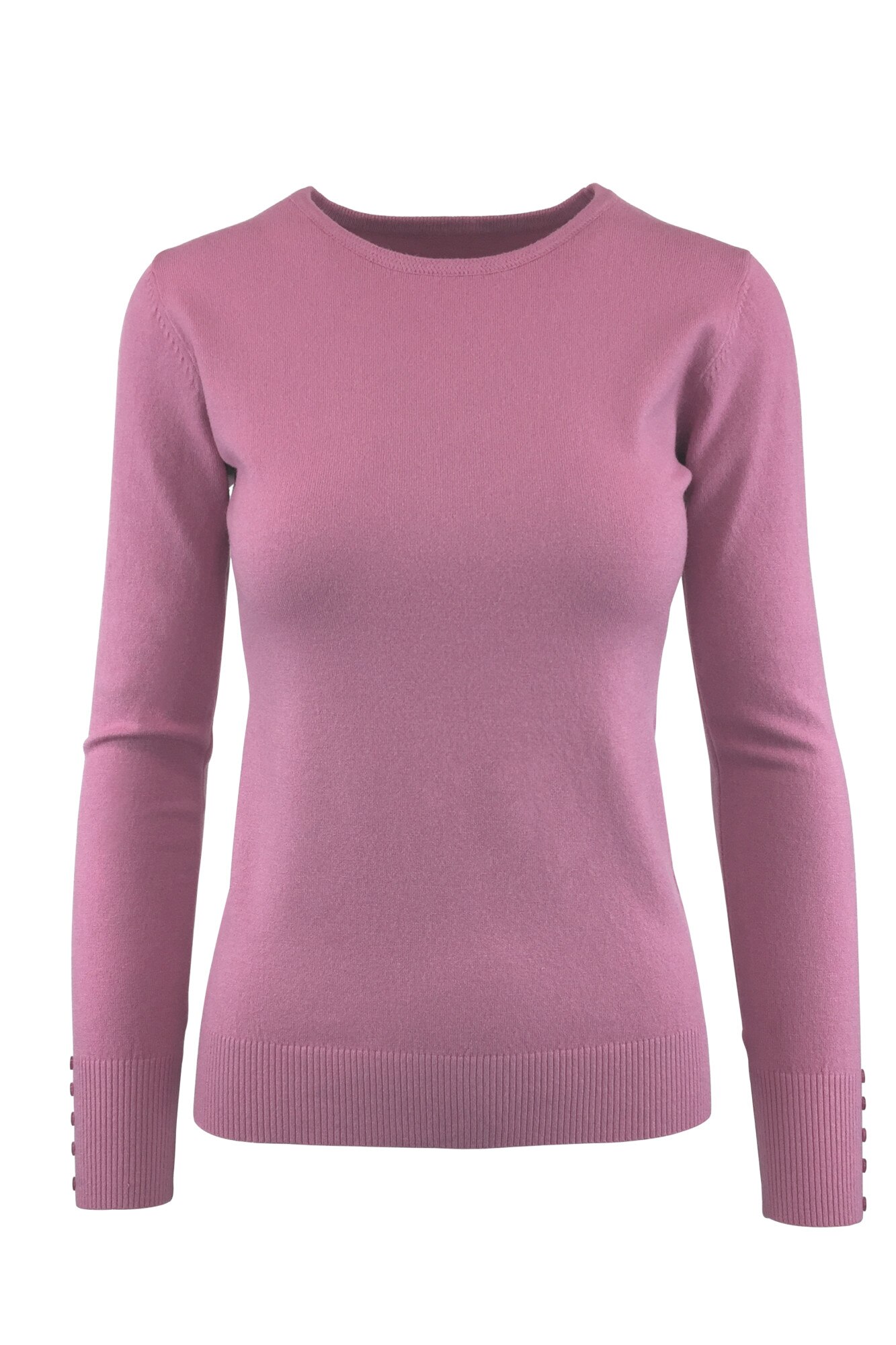 Pulover tricotat fin, roz, S-M - eMAG.ro