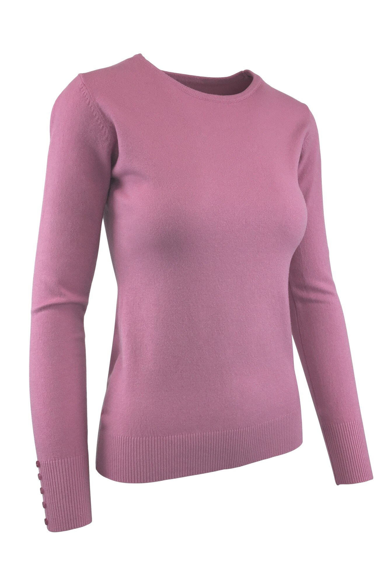 Pulover tricotat fin, roz, S-M - eMAG.ro