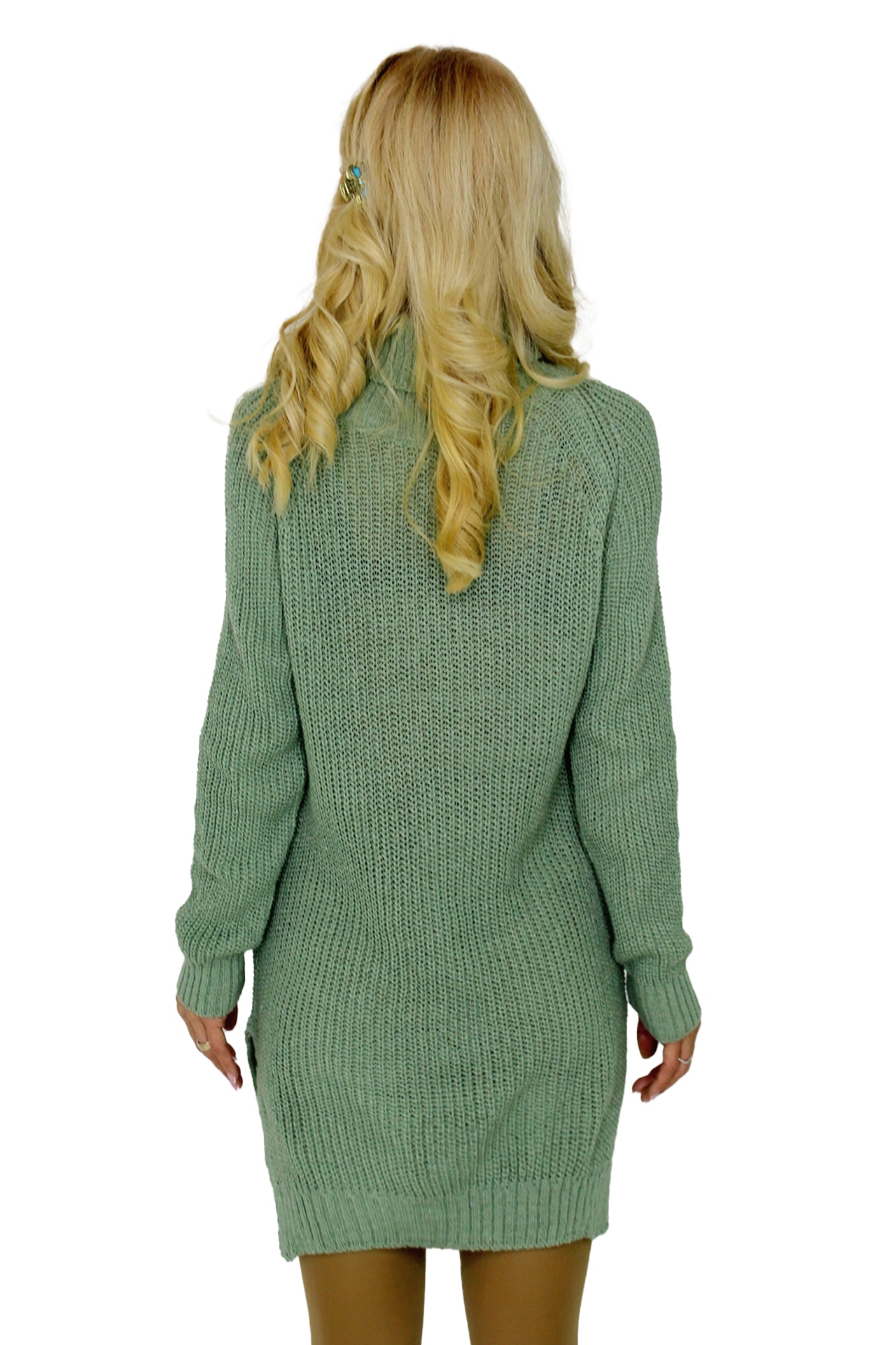 Pulover lung tricotat Desire, Vernil, S/M - eMAG.ro