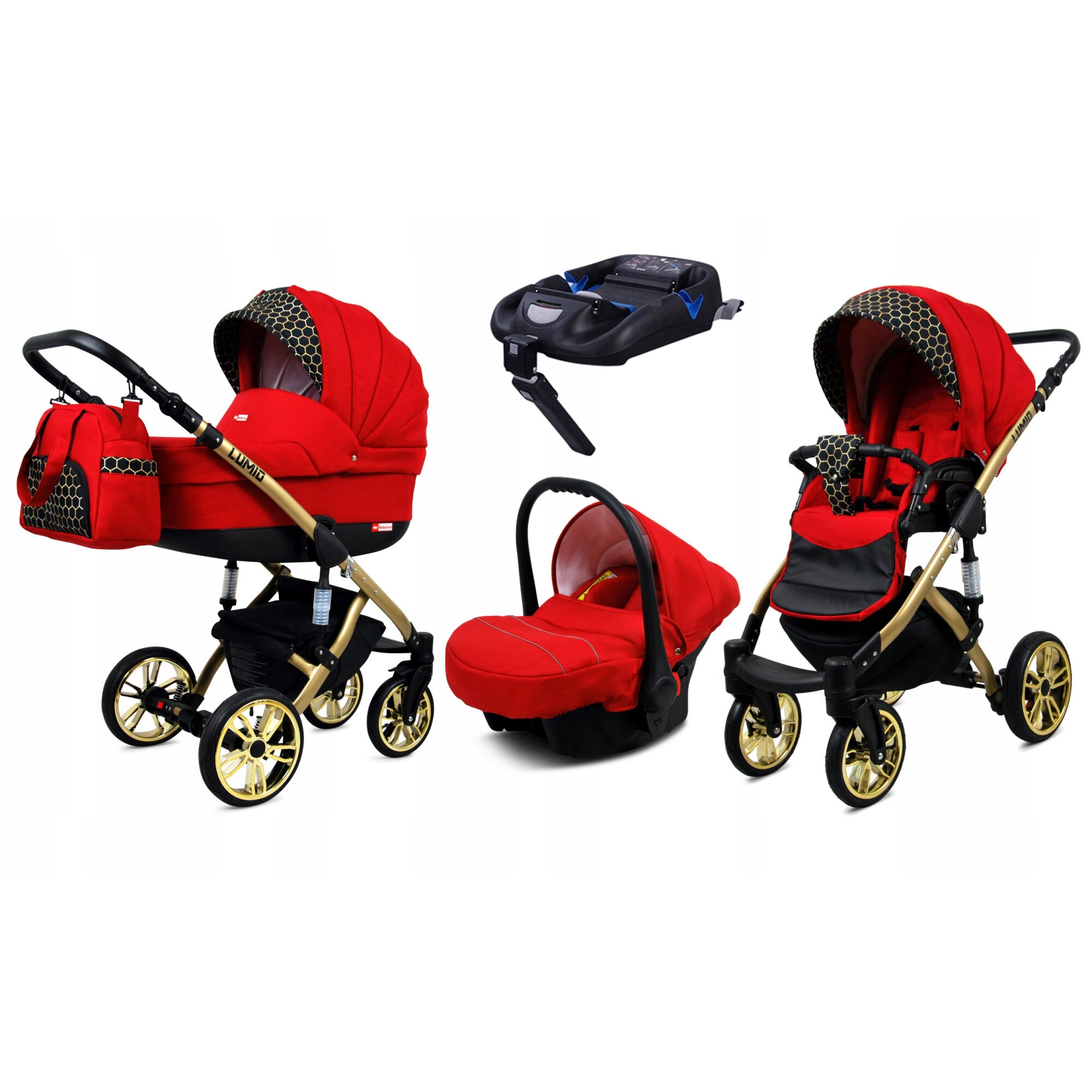 Carucior pentru copii, BabyLux, 4 in 1, Bumbac/Aluminiu, Reversibil ...