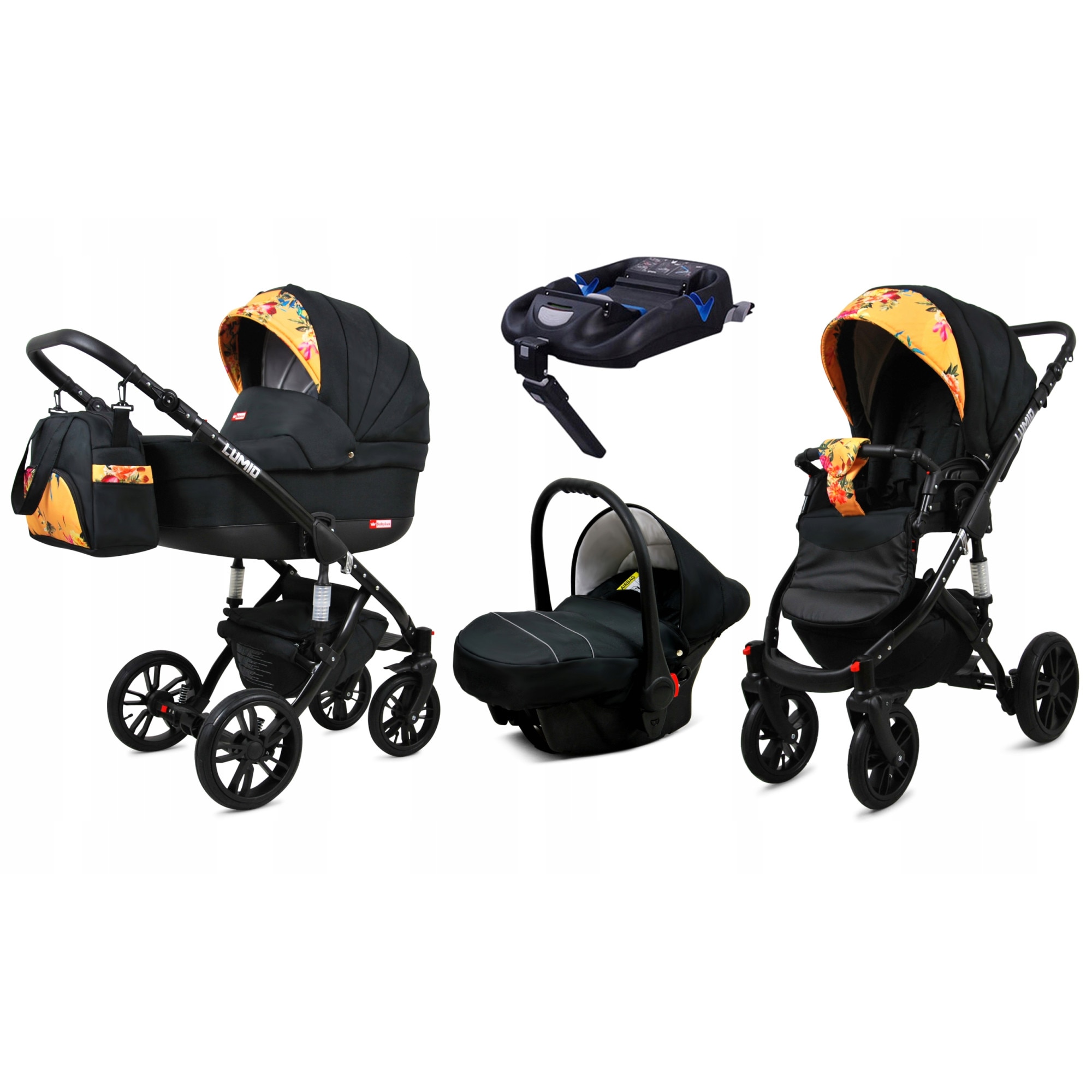 Carucior pentru copii, BabyLux, 4 in 1, Bumbac/Aluminiu, Reversibil ...