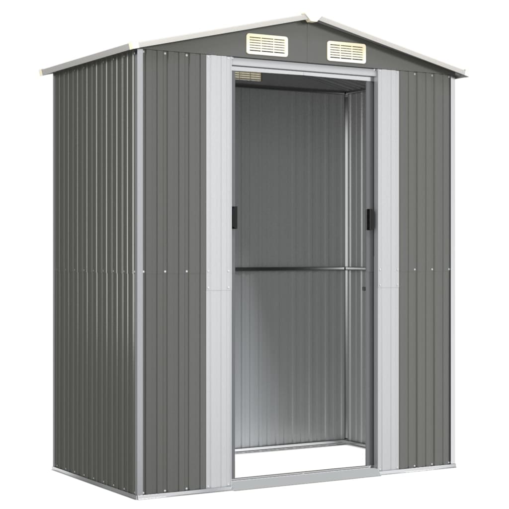 Sopron de gradina vidaXL, gri deschis, 192x108x223 cm, otel galvanizat ...