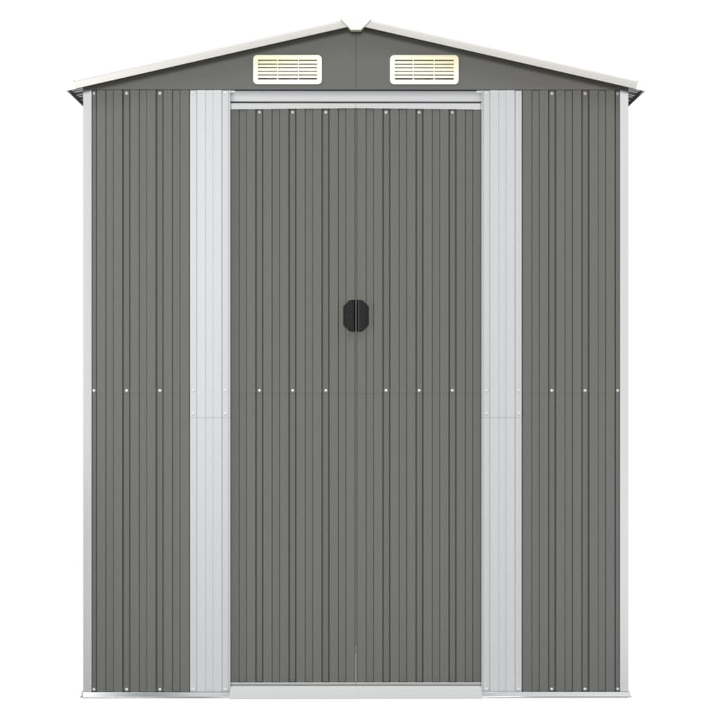 Sopron de gradina vidaXL, gri deschis, 192x108x223 cm, otel galvanizat ...