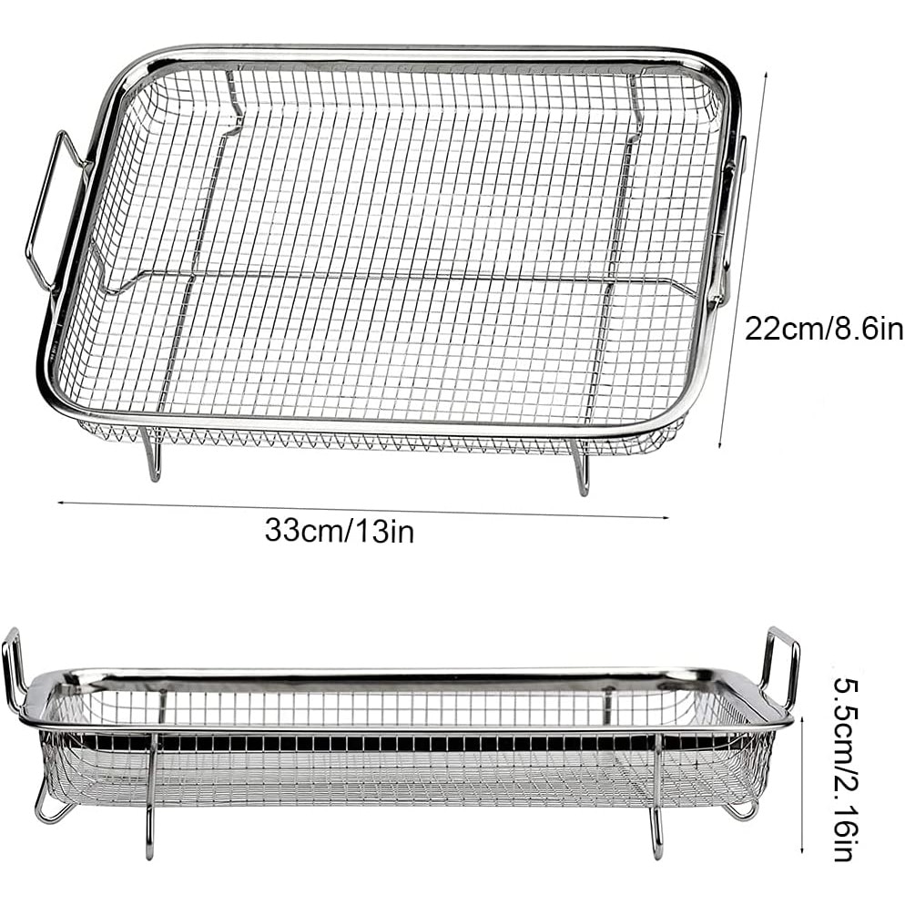 Cos pentru gratar, ComResi®, Inox, 33x22x5.5 cm, Argintiu - eMAG.ro