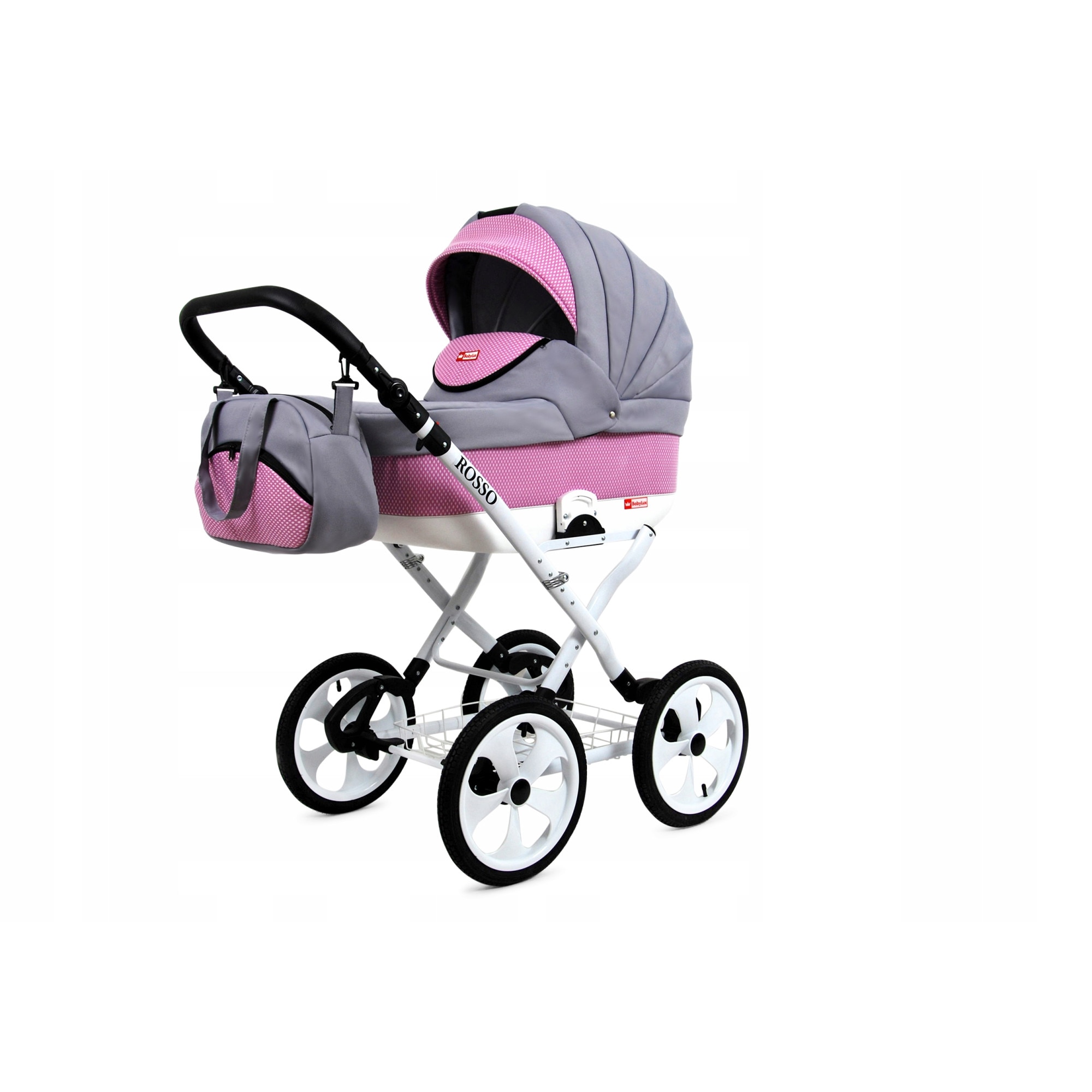 Carucior pentru copii, Baby Lux, 2 in 1, Reversibil, Aluminiu/Bumbac ...