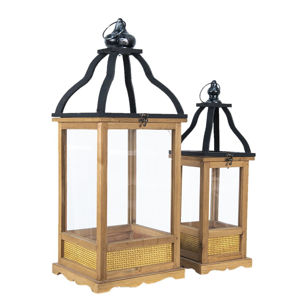 Set 2 felinare metal 26x26x70, 18x18x53 cm - eMAG.ro