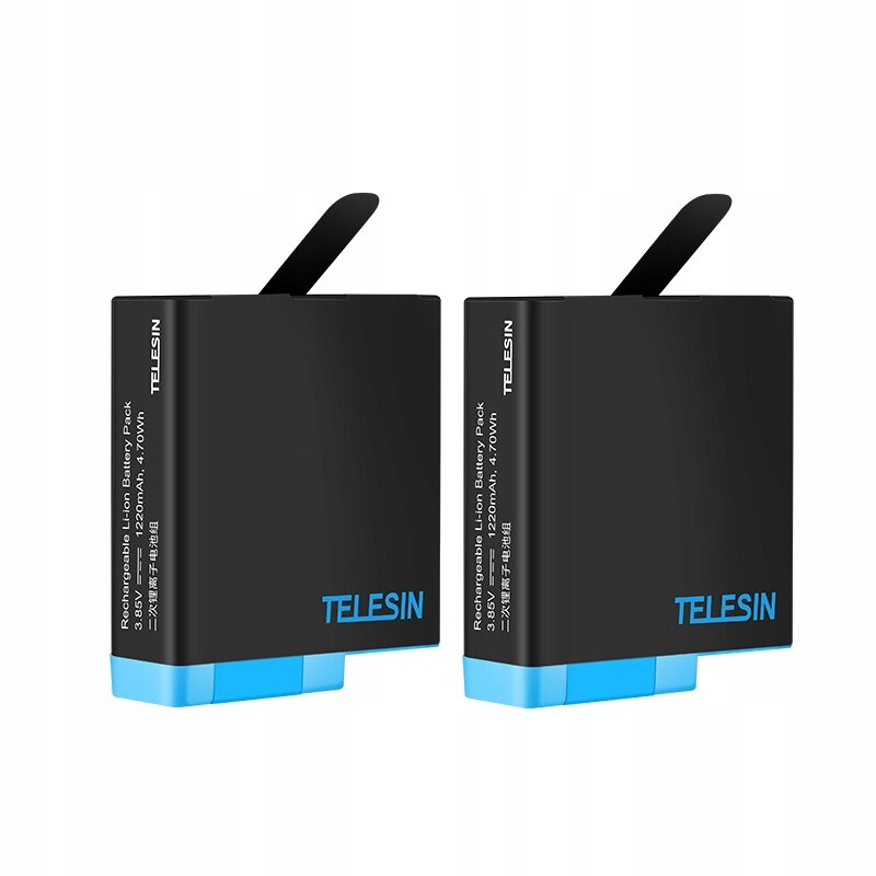 Set incarcator tip carcasa si 2 acumulatoare camera video sport Telesin ...