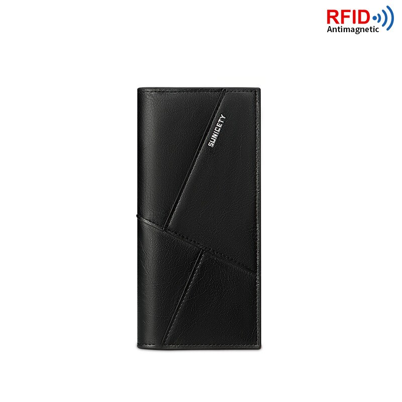 Portofel barbati, Poliuretan, RFID, 19x9.3x1 cm, Negru - eMAG.ro