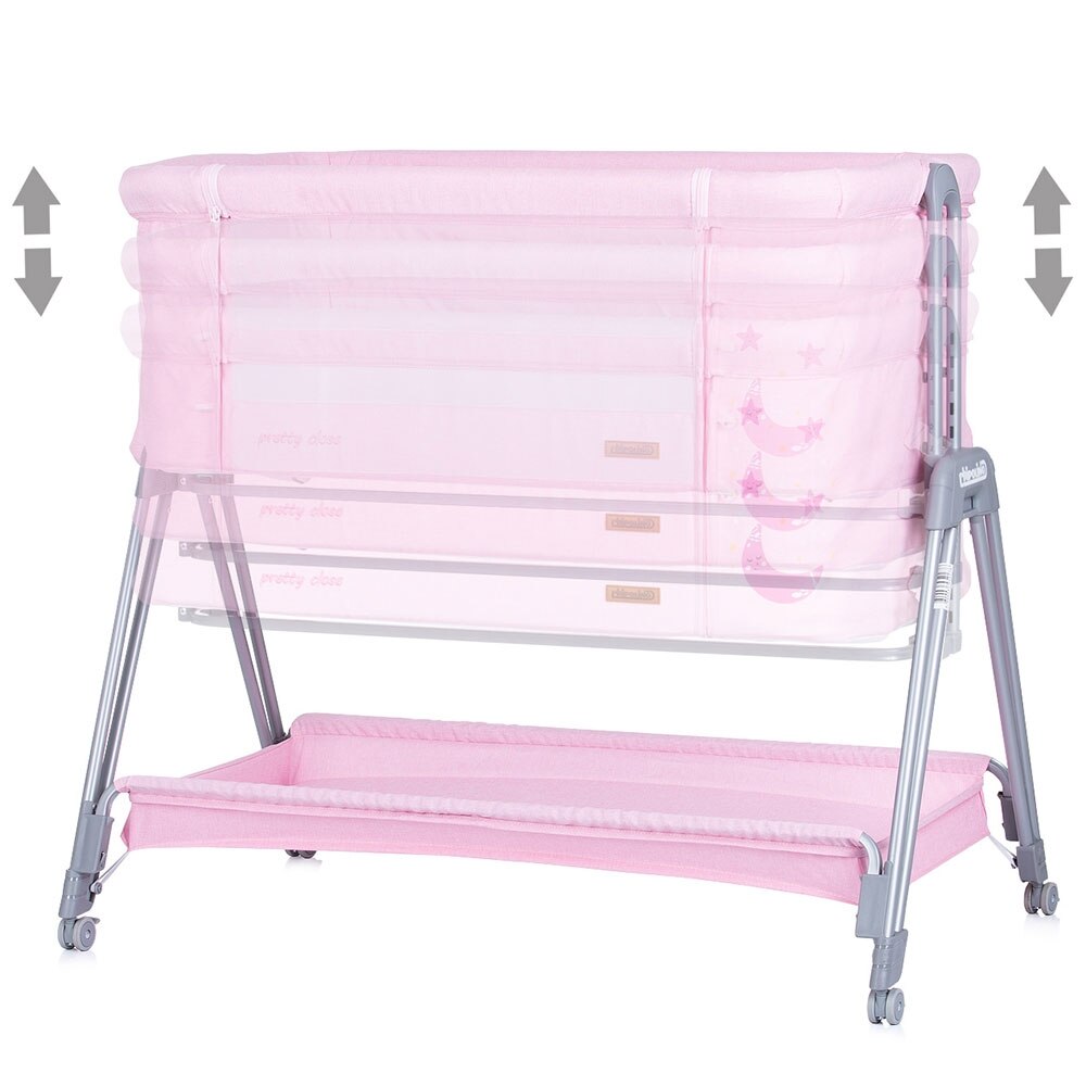 Patut Co-Sleeper Chipolino Pretty Close 89x56x82 cm blush - eMAG.ro