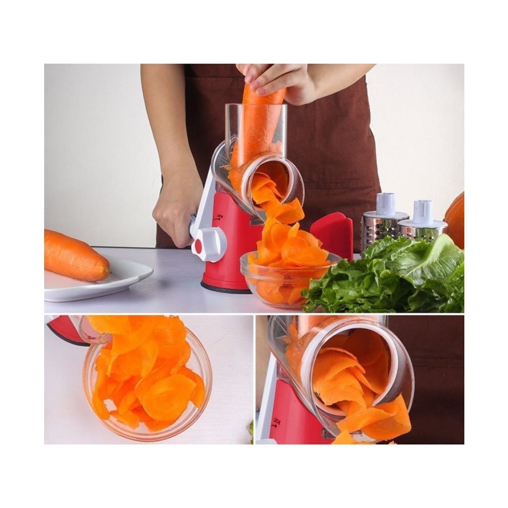 Razatoare Tiessa, manuala 3 in 1, cu 3 lame interschimbabile, rosu ...