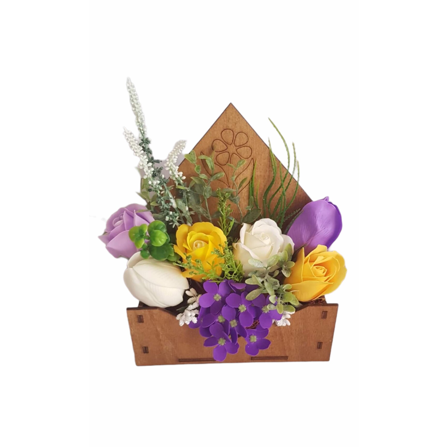 Aranjament floral din flori de sapun - eMAG.ro