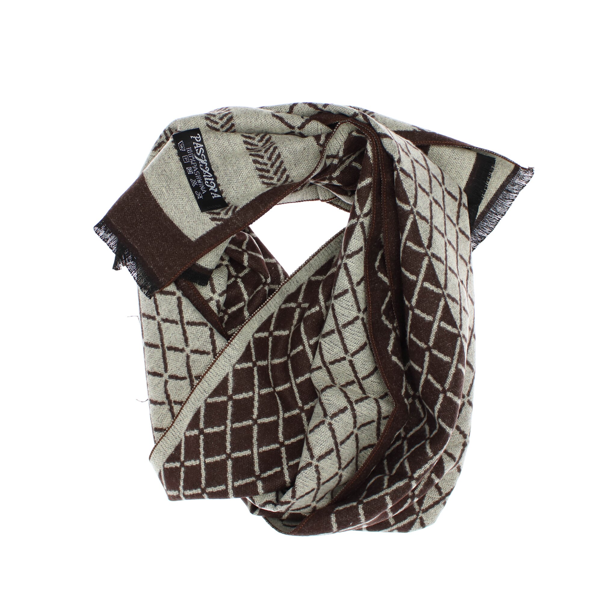 Esarfa barbati, din casmir / pashmina, cu model stilizat, 30 x 188 cm ...