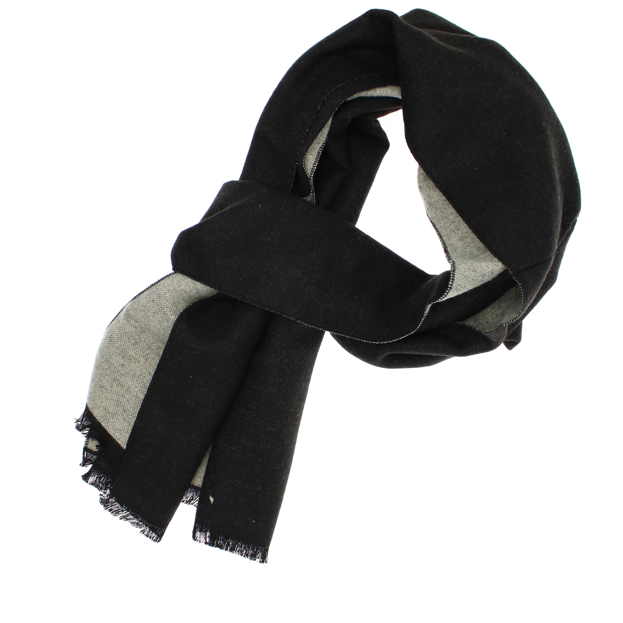 Esarfa barbati, din casmir / pashmina, 30 x 188 cm, cu doua fete, Negru ...