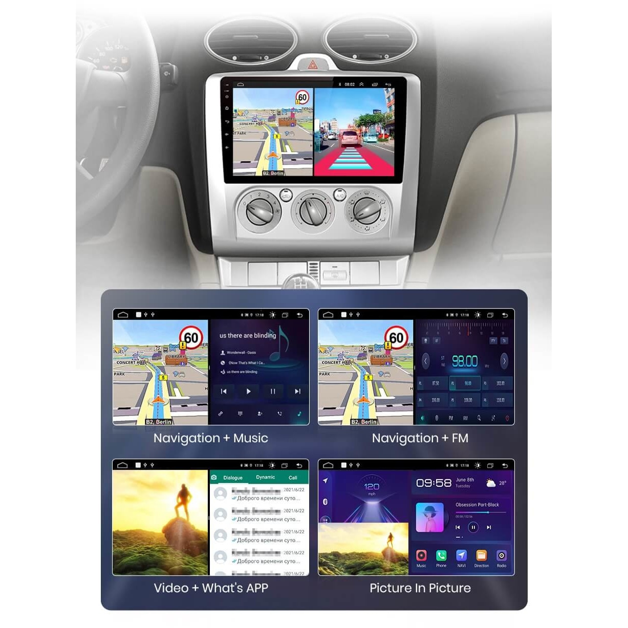Navigatie Android 12, Ecran 9″, 2GB RAM 32GB Memorie Interna, Procesor ...