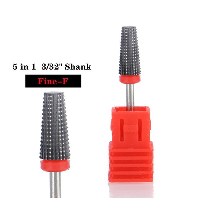 Capat Freza Tungsten Carbid 5 in 1, conic - duritate fina F, rosu - eMAG.ro