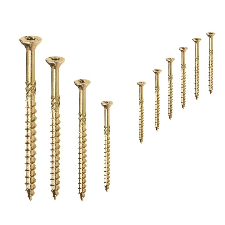 Set 500 Suruburi pentru Constructiile din Lemn, pentru Dulgherie cu Cap ...