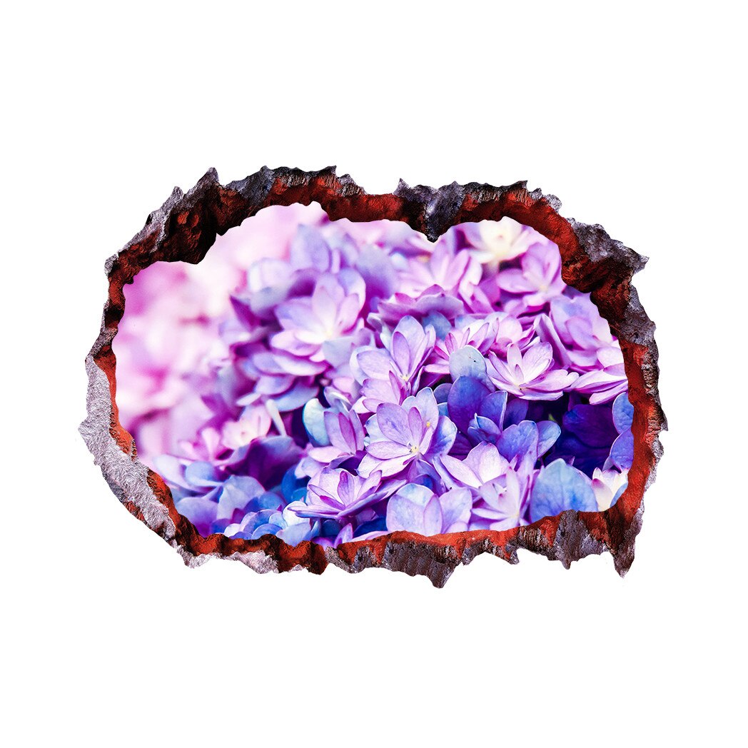 Autocolant decorativ, Gaura in perete, Arbori si flori, Multicolor, 83 ...