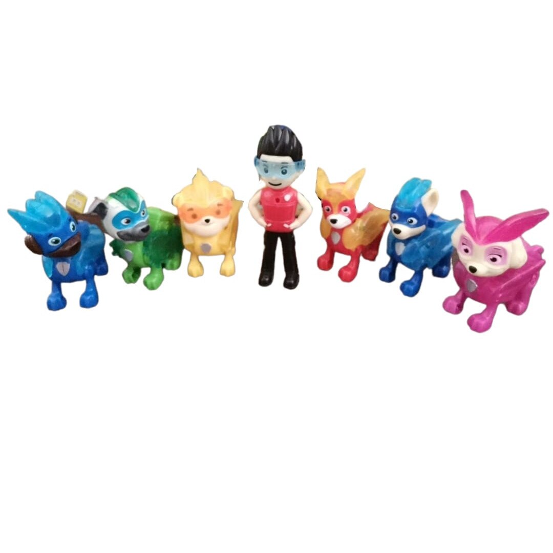 Set 7 Figurine, Catelusi, lumini, multicolor, 6 cm - 9 cm - eMAG.ro