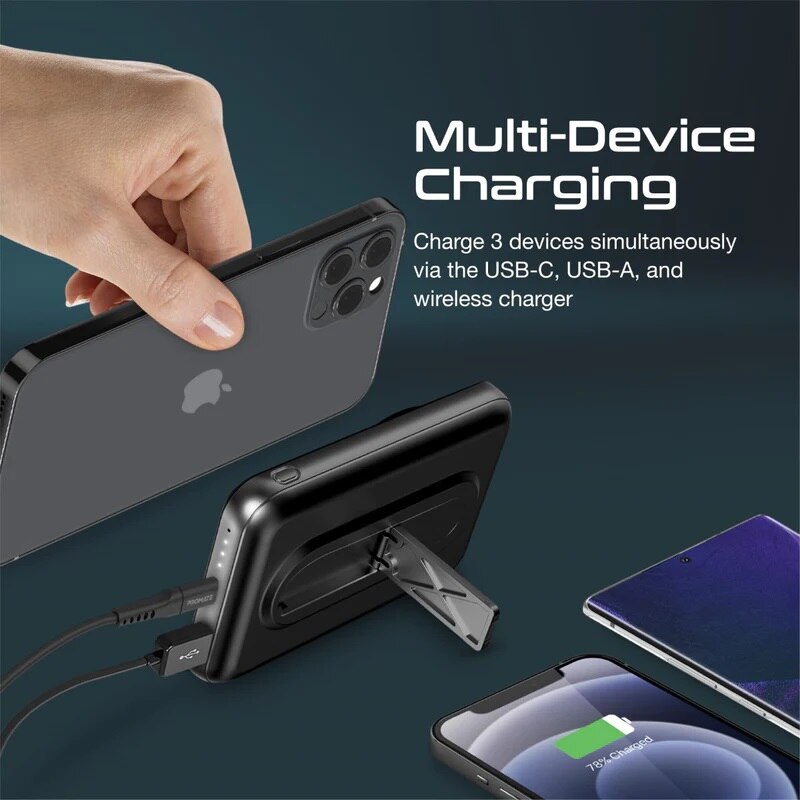 Външна батерия ProMate 10000mAh, PowerMag-10Pro, MagSafe, Wireless, 15W ...