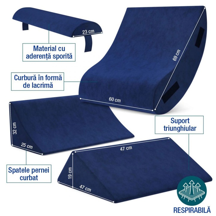 Set 4 perne, spuma cu memorie, reglabile, - Sistem de relief pentru ...
