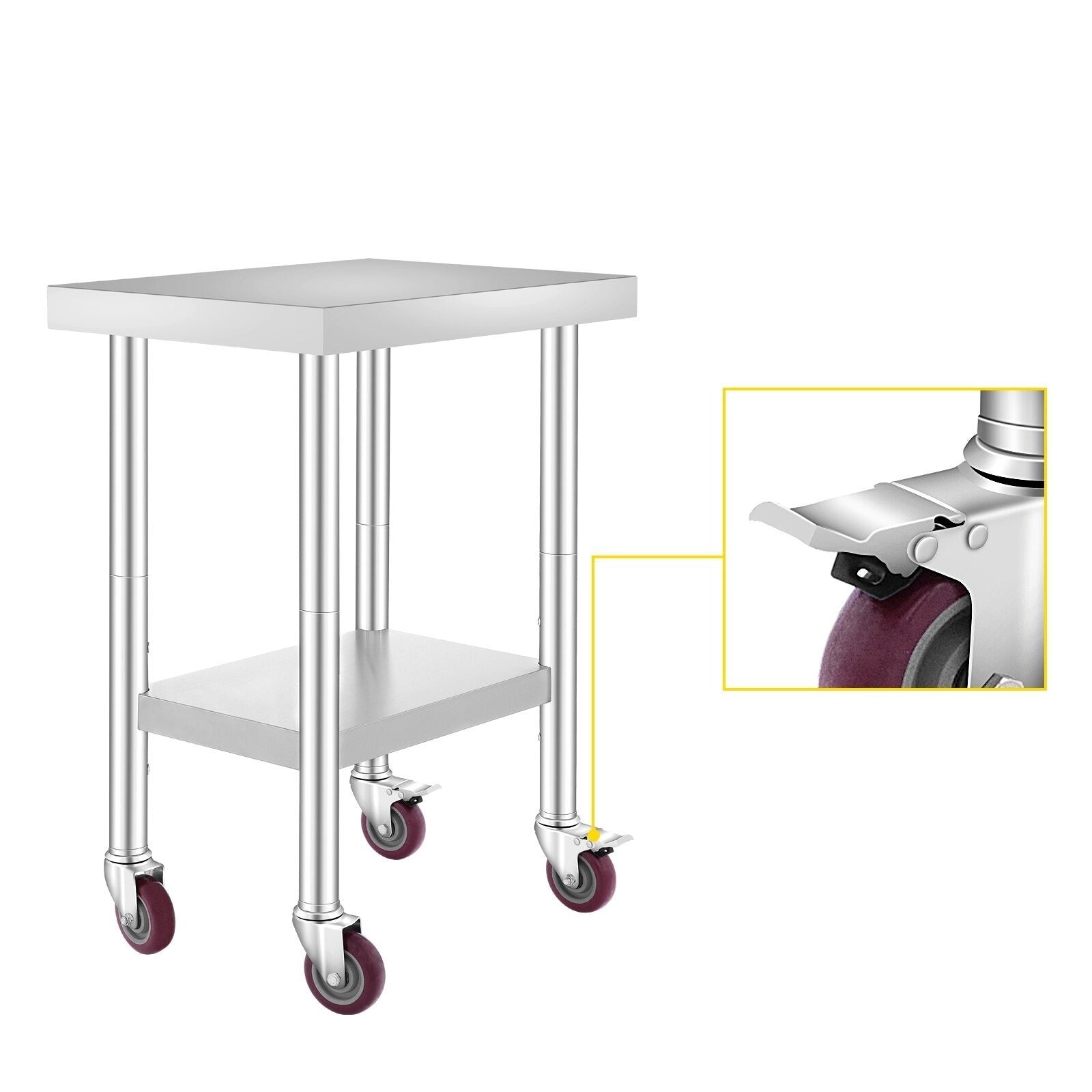 Masa de lucru din otel inoxidabil pentru bucatarie, 61 x 30 x 81 cm, cu ...