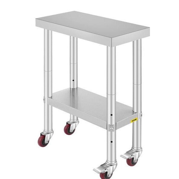 Masa de lucru din otel inoxidabil pentru bucatarie, 61 x 30 x 81 cm, cu ...
