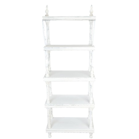 Raft 5 polite lemn alb antichizat 80x40x195 cm - eMAG.ro