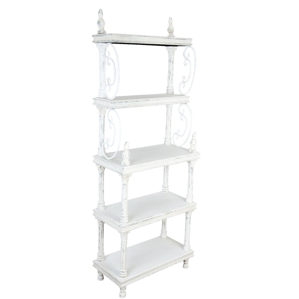 Raft 5 polite lemn alb antichizat 80x40x195 cm - eMAG.ro