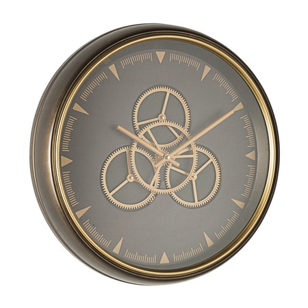 Ceas de perete din metal maro auriu Engrenage Ø 50 cm x 8.5 cm - eMAG.ro