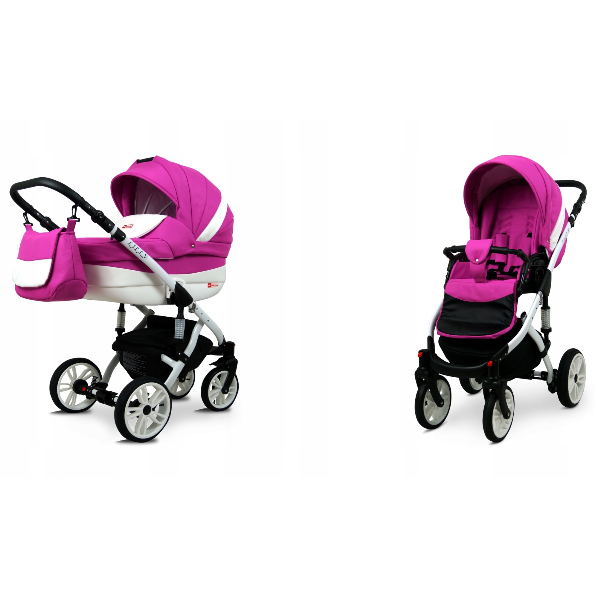 Carucior pentru copii, Baby Lux, 2 in 1, Reversibil, Aluminiu/Bumbac ...
