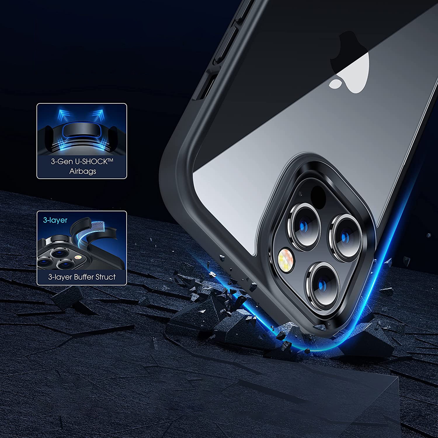 Husa pentru IPhone 14 PRO MAX, MobileSmart, Hybrid ultra slim, carcasa ...