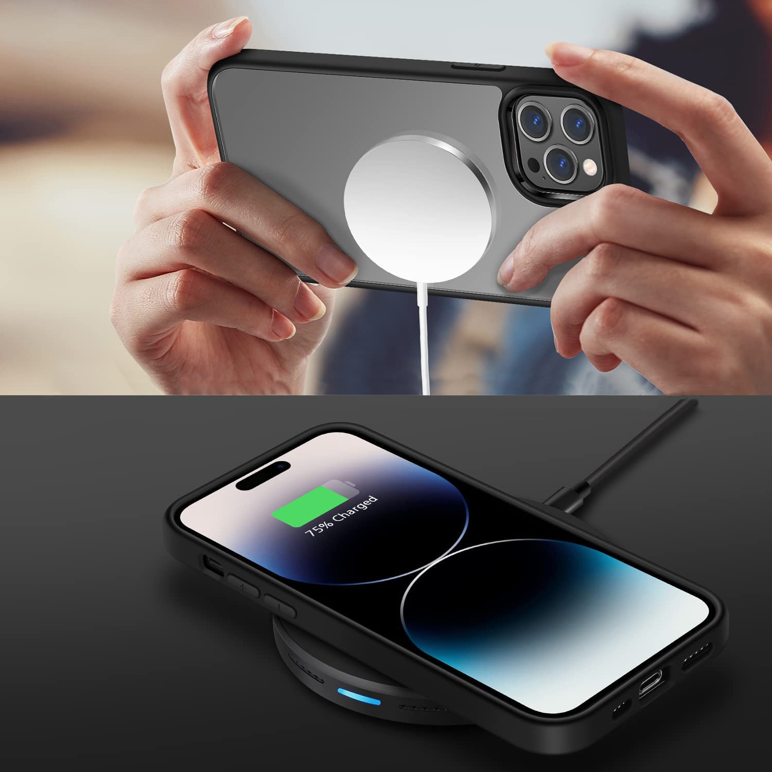 Husa pentru IPhone 14 PRO MAX, MobileSmart, Hybrid ultra slim, carcasa ...