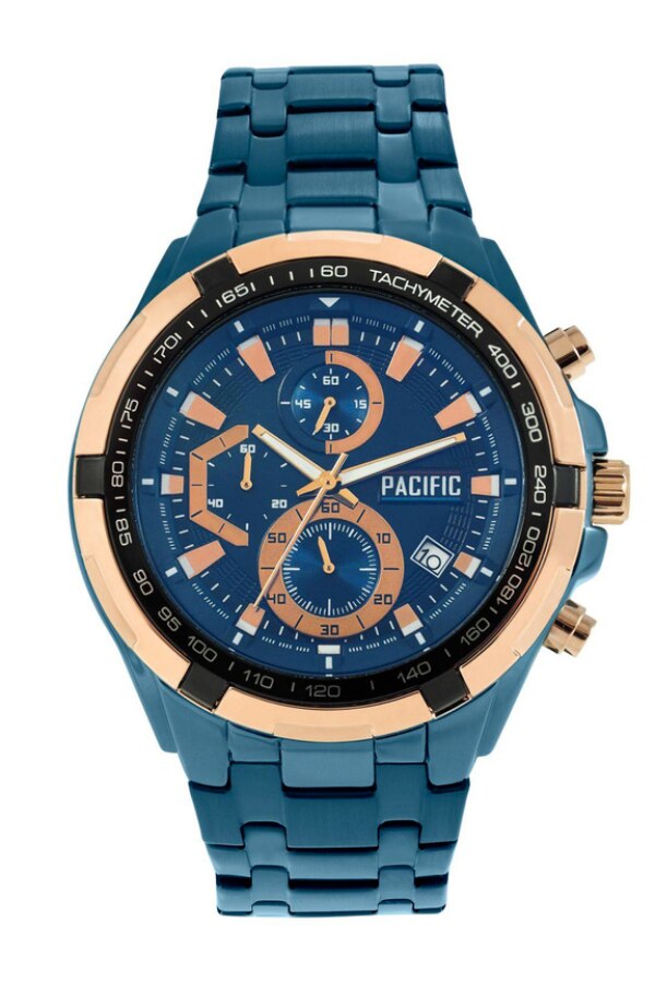 Ceas barbatesc X0016, Pacific, Metal, Bleumarin/Rose gold - eMAG.ro