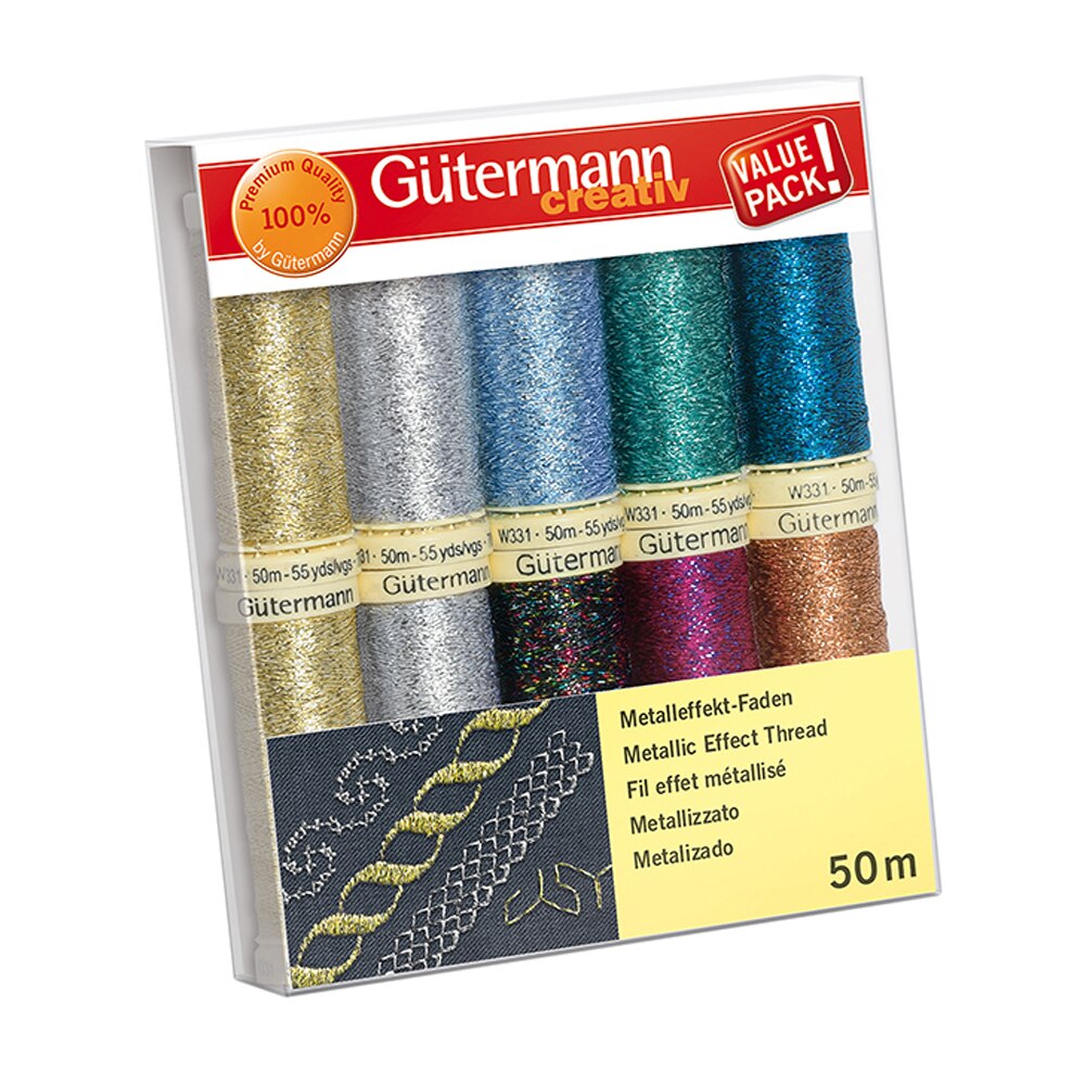 Set 8 papiote Gutermann Metallic Effect - eMAG.ro