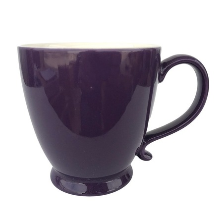 Cana din ceramica tip ceasca, mov, 10x10 cm - eMAG.ro