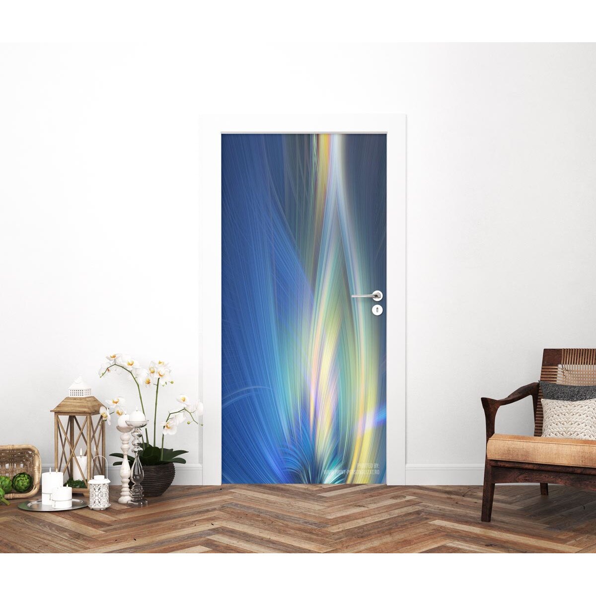 Autocolant pentru usa, Culori 6, multicolor, 90 x 220 - eMAG.ro