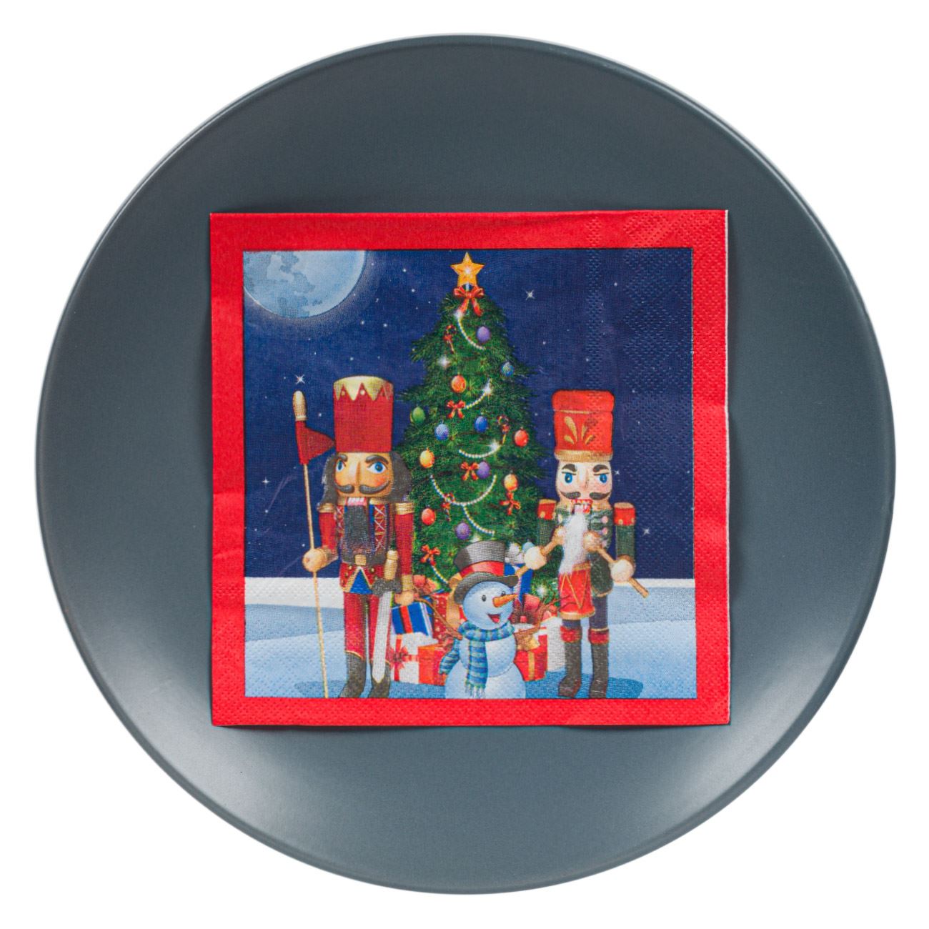 Set 20 servetele cu imprimeu soldatei decorativi de Craciun, 33 x 33 cm ...