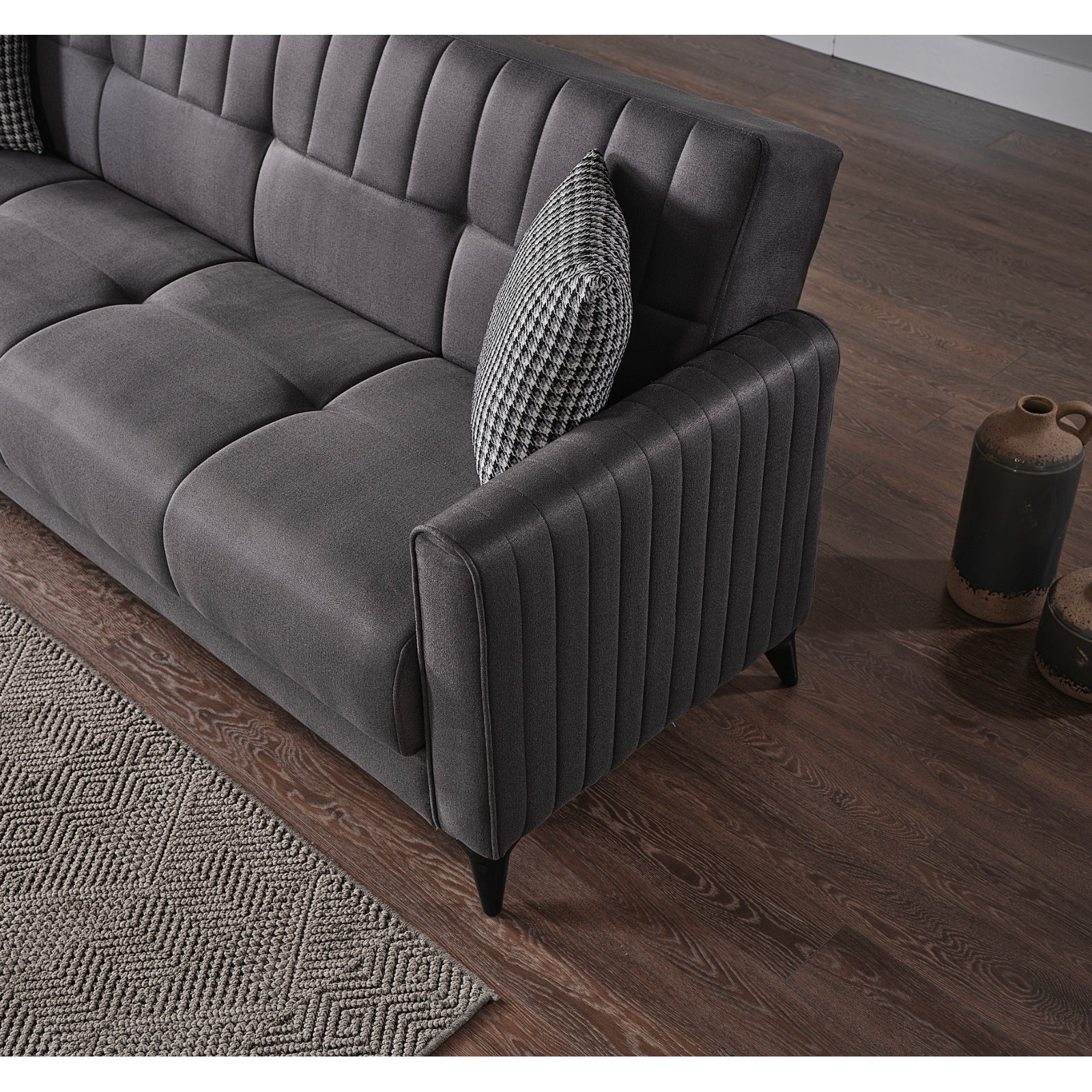 Canapea extensibila, Gold, Diva 15, 3 locuri, cu lada de depozitare ...