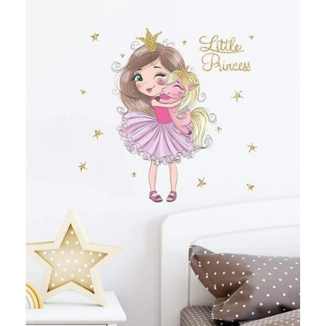 Sticker Perete Printesa si Unicorn - eMAG.ro