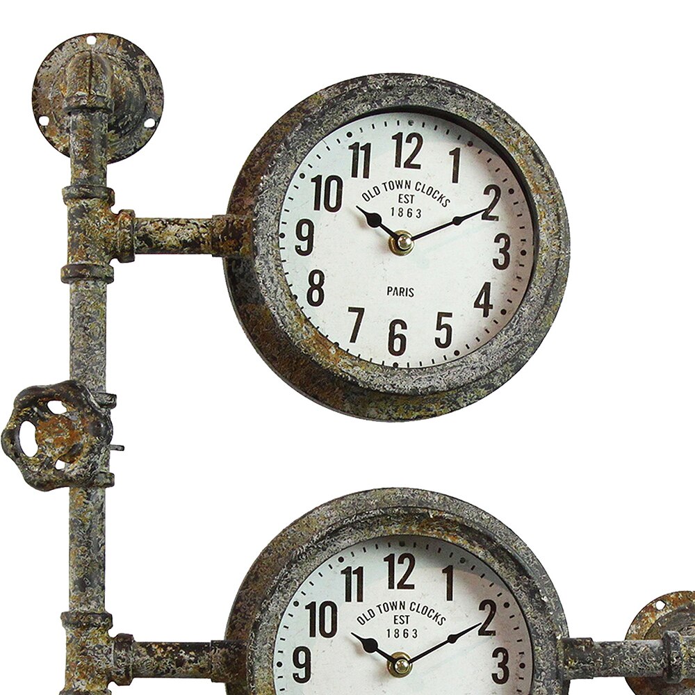 Ansamblu ceasuri perete metal maro 41x16x69 cm - eMAG.ro