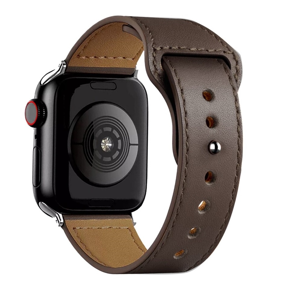 Curea Apple Watch, Smartwatcherz, Piele, 42/44/45/49mm, Maro inchis ...