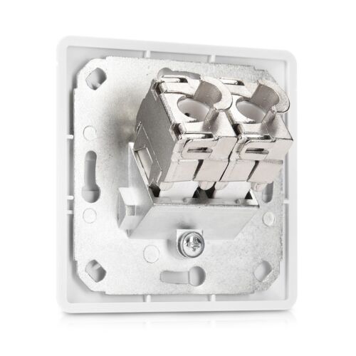 Set 1 Priza dubla de retea RJ45 10G cu 2 mufe CAT 6A, Kwmobile, Alb ...